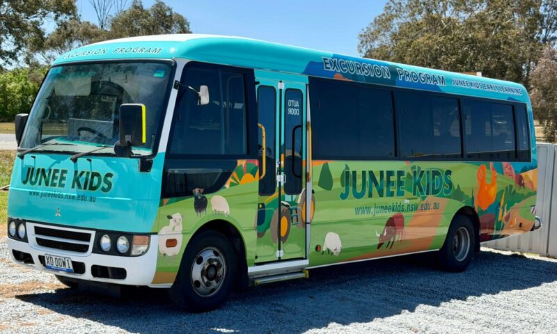 On the move: Junee Kids rolls out new 25-seat excursion bus